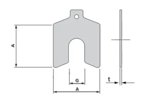 Precut Slotted Shim, Width 3", Length 3", And Thickness .125" In A Pack ...